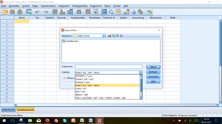 Konvertierung von Excel zu SPSS | Der Tabellenexperte