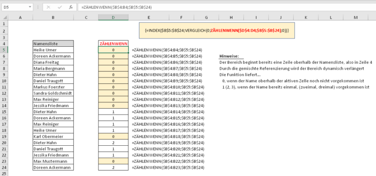 Liste nur mit eindeutigen Werten erstellen | Der Tabellenexperte
