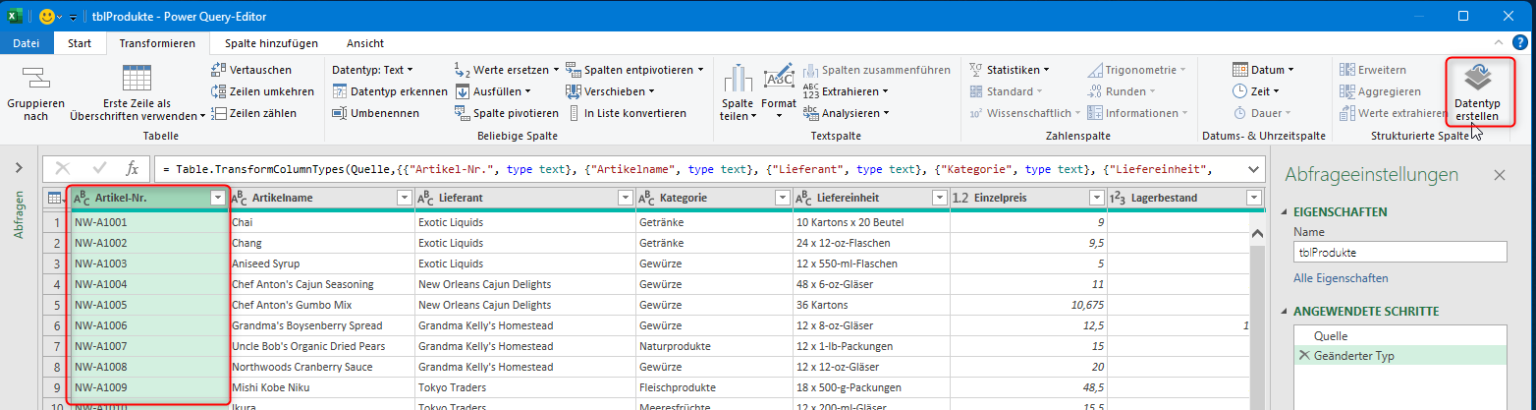 Eigene Datentypen definieren in Power Query | Der Tabellenexperte