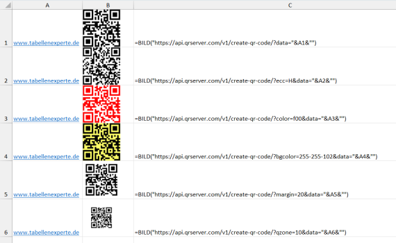 QR-Codes mit Excel dynamisch generieren | Der Tabellenexperte