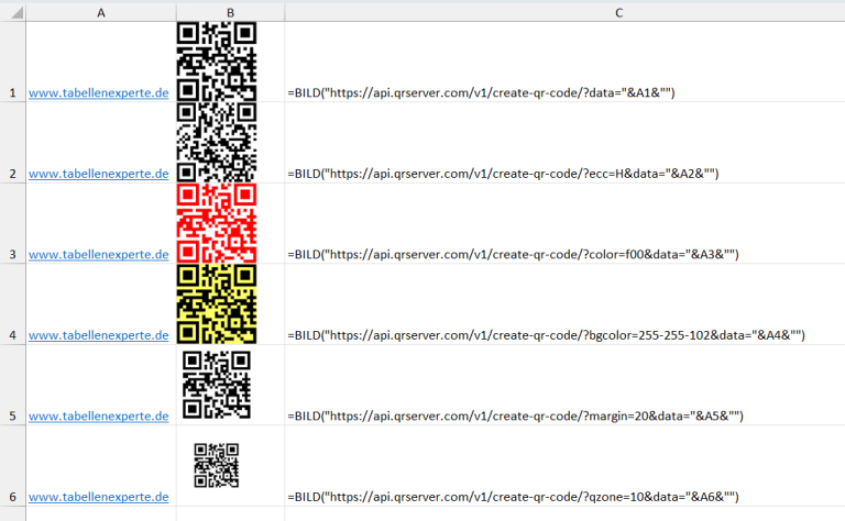 QR-Codes mit Excel dynamisch generieren | Der Tabellenexperte