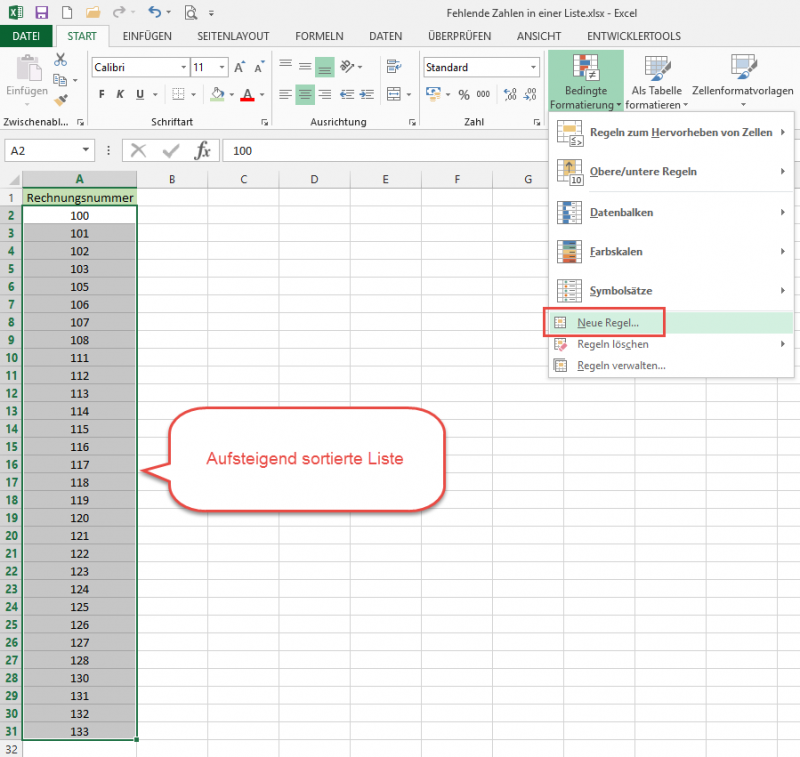 Fehlende Zahlen in einer Liste finden | Der Tabellenexperte