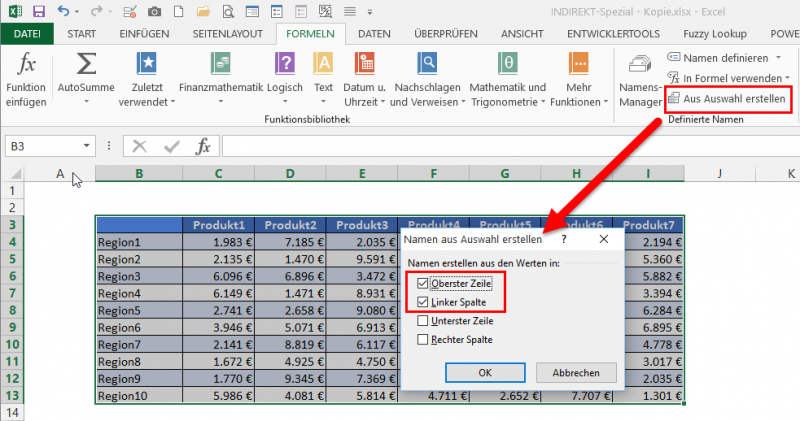 Finde einen Schnittpunkt in einer Excel-Tabelle | Der Tabellenexperte